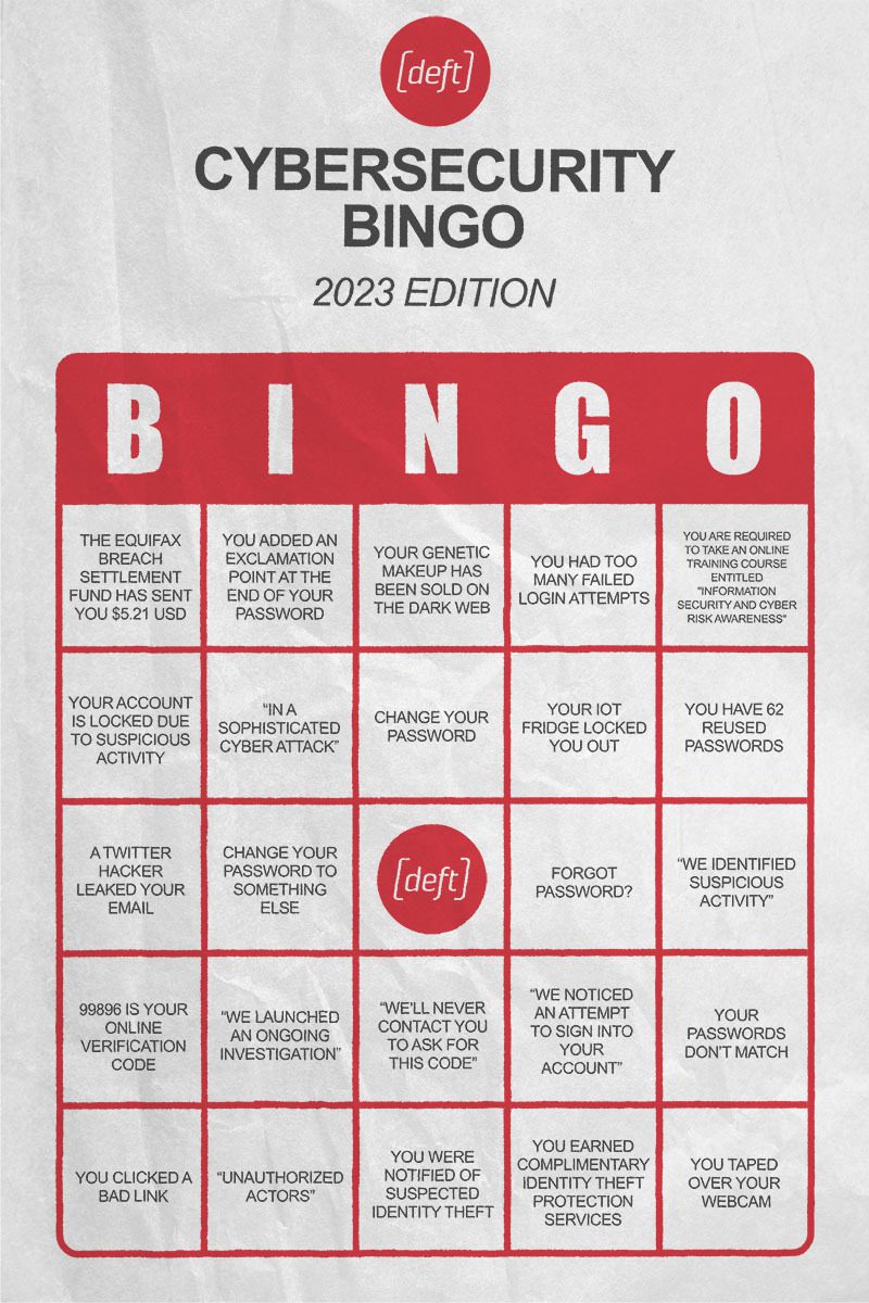 Cybersecurity Bingo: A Fun Spin on Staying Secure | Deft, a Summit ...